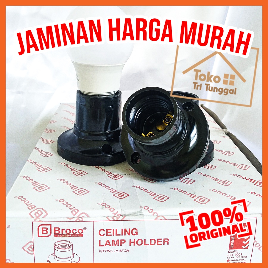 Jual Fitting Plafon BROCO Fitting Lampu LED atau Biasa Tempel Rumah ...