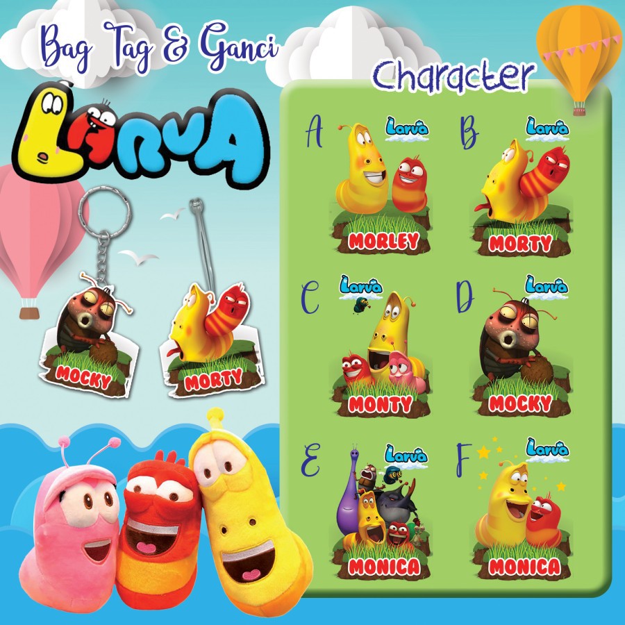 Jual PO3hari Bagtag / Keychain / gantungan kunci Custom NAMA LARVA ...