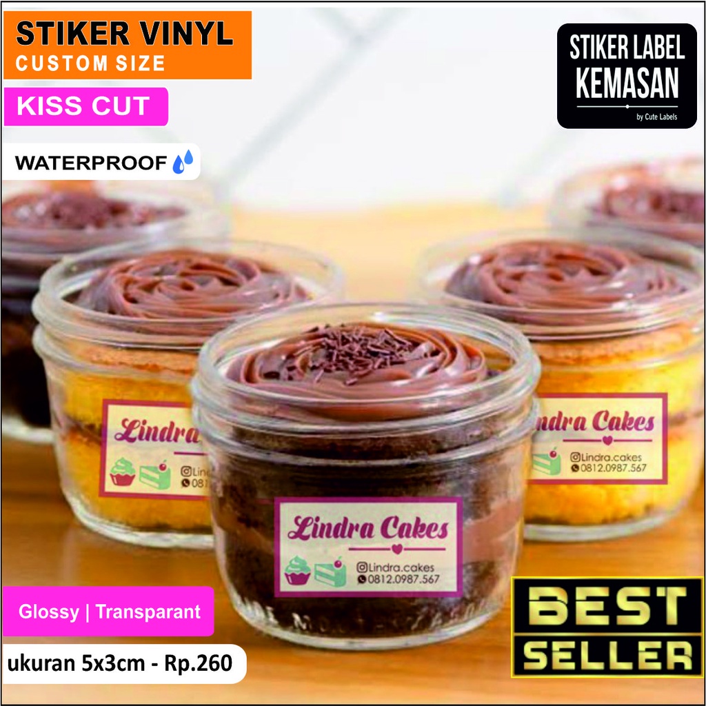 Jual Custom stiker label Kemasan / merk Dagang / Usaha ukuran 5x3cm ...
