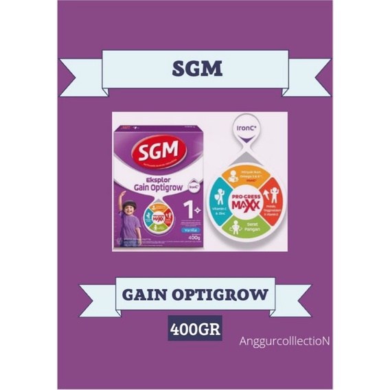 Jual SGM GAIN OPTIGROW 1+ VANILA 400G | Shopee Indonesia