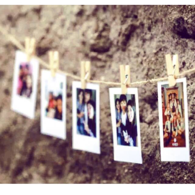 Jual Cetak foto polaroid uk 2R + Jepit kayu + Tali Rami | Shopee Indonesia
