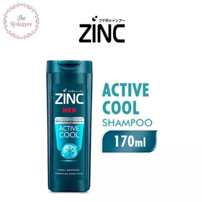 Jual ZINC MEN Active Cool Shampoo Anti Dandruff Ketombe Shampo Pria 170 ...