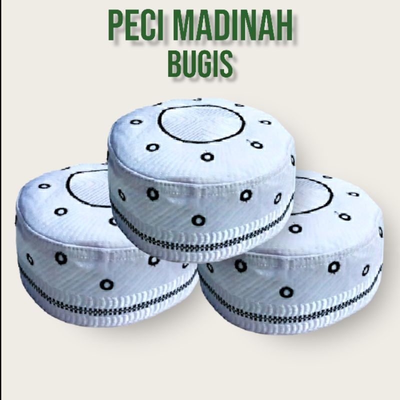 Jual Peci Putih Bugis Peci Madinah Putih Peci kopiah putih | Shopee ...