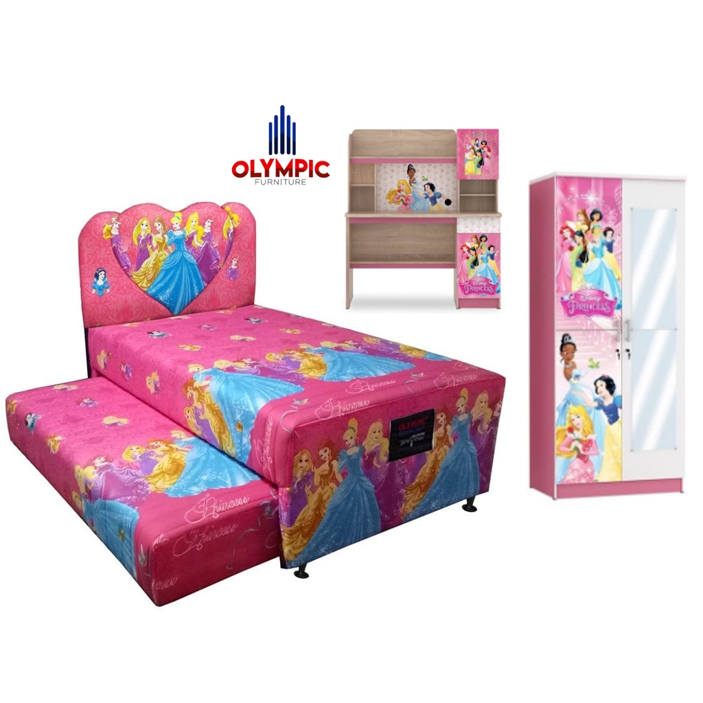 Jual Satu sett Kamar SpringBed 2 In 1 Princess/Kasur Sorong Olympic ...