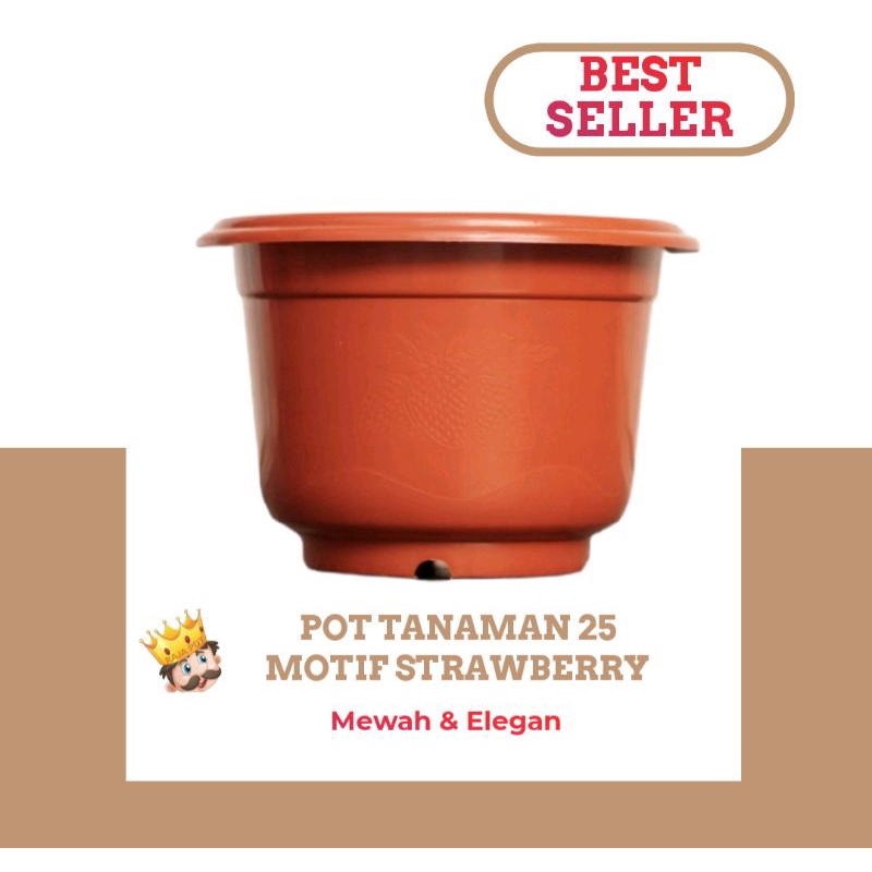 Jual Pot Bunga Merah Bata 20 25 30 32 35 | Pot Tanaman Cokelat Plastik ...