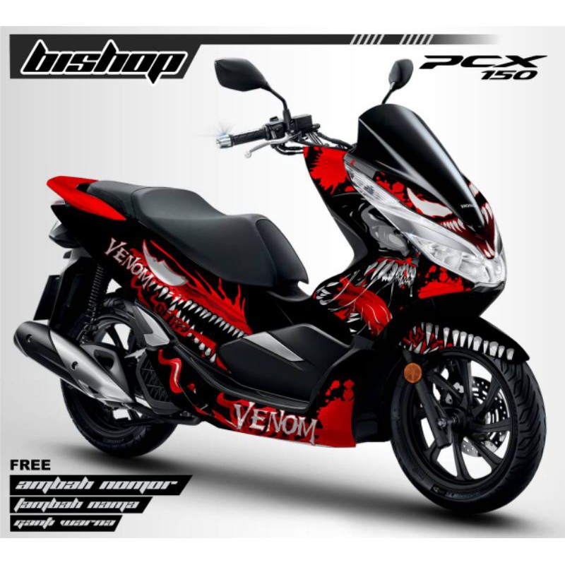 Jual sticker decal pcx 150 motif venom variasi merah hitam | Shopee ...