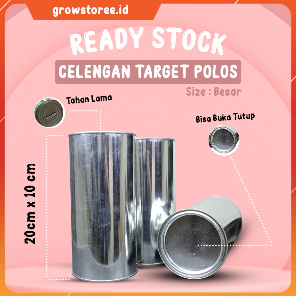 Jual CELENGAN KALENG POLOS BUKA TUTUP 20x10 CM | CELENGAN KALENG ...