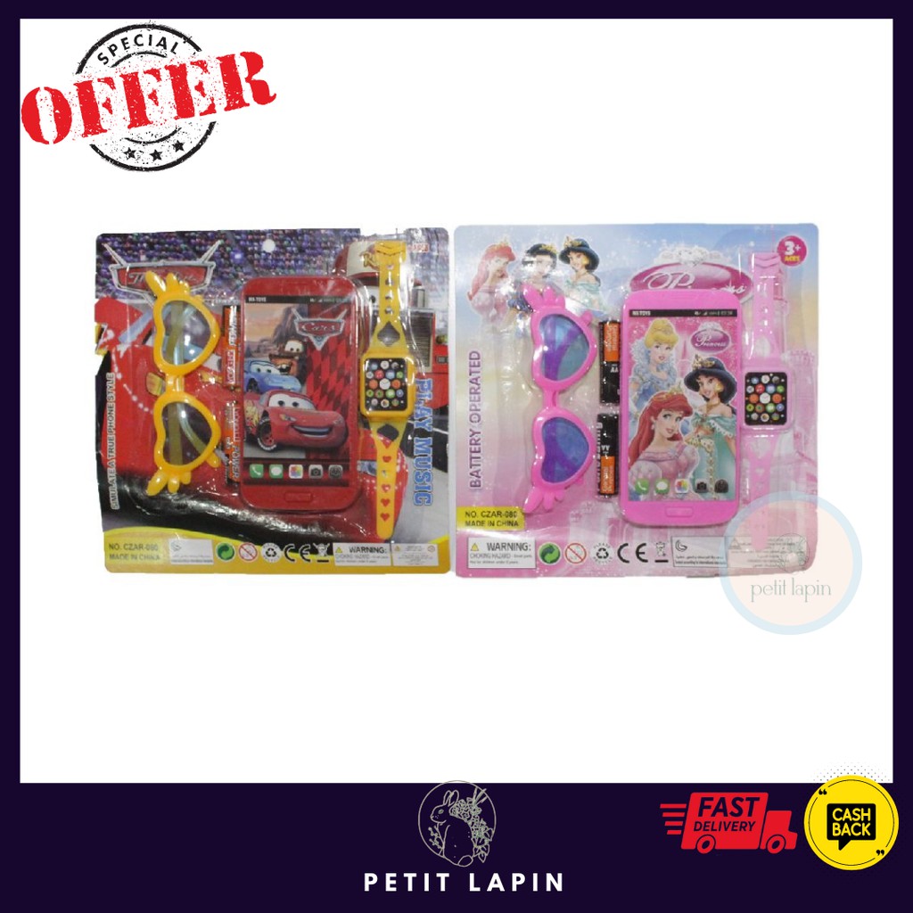 Jual Mainan Anak Handphone HP Set Jam Tangan dan Kacamata Murah ...