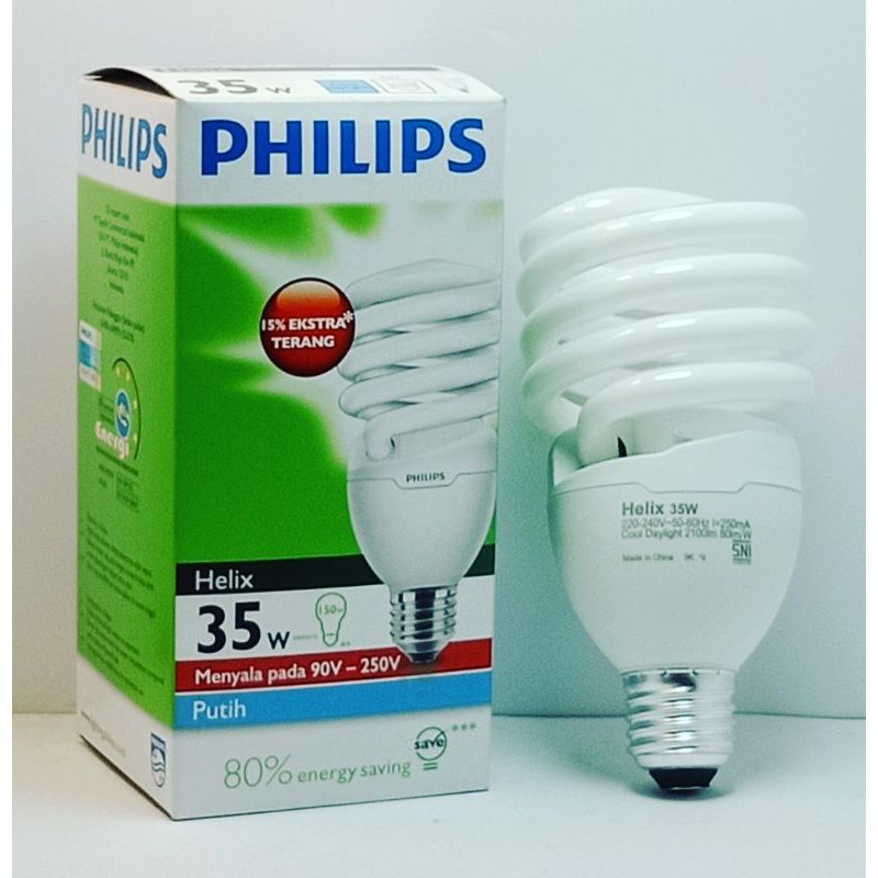 Jual LAMPU SPIRAL HELIX PHILIPS 35W E27 - PUTIH/COOLDAYLIGHT | Shopee ...