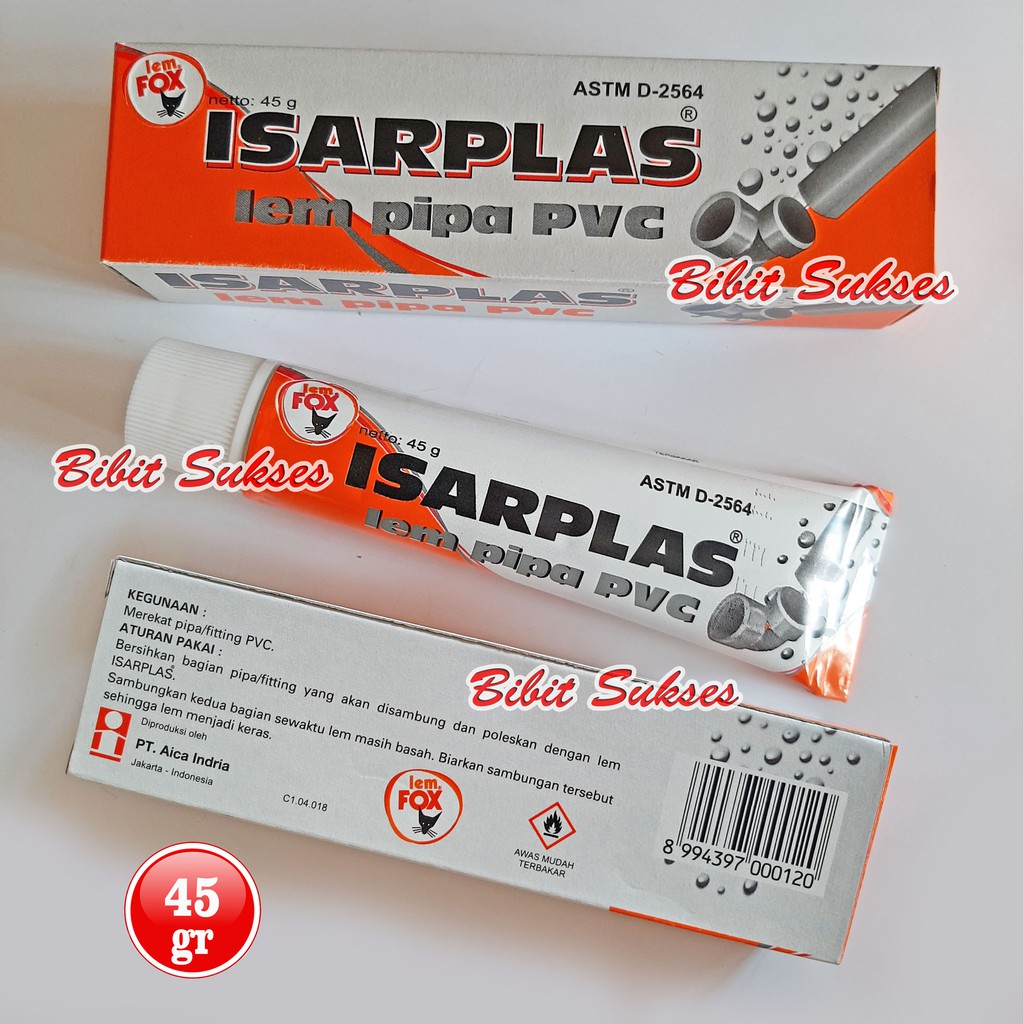 Jual Lem Pipa PVC / Lem Paralon ISARPLAS 45gr ASTM D-2564 Original | Shopee Indonesia