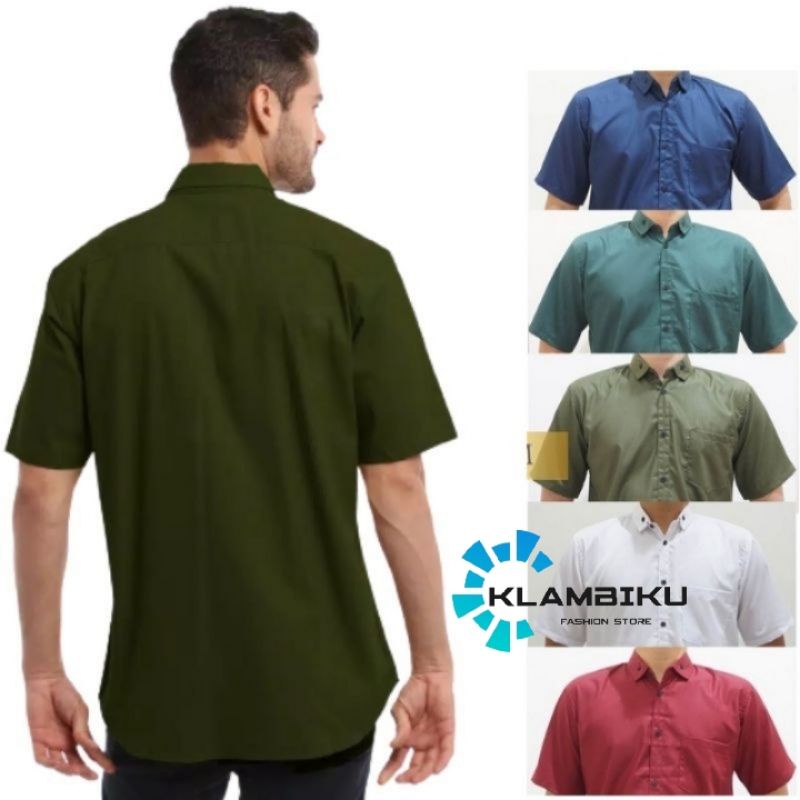 Jual Kemeja polos pria formal casual lengan pendek/kemeja army | Shopee ...