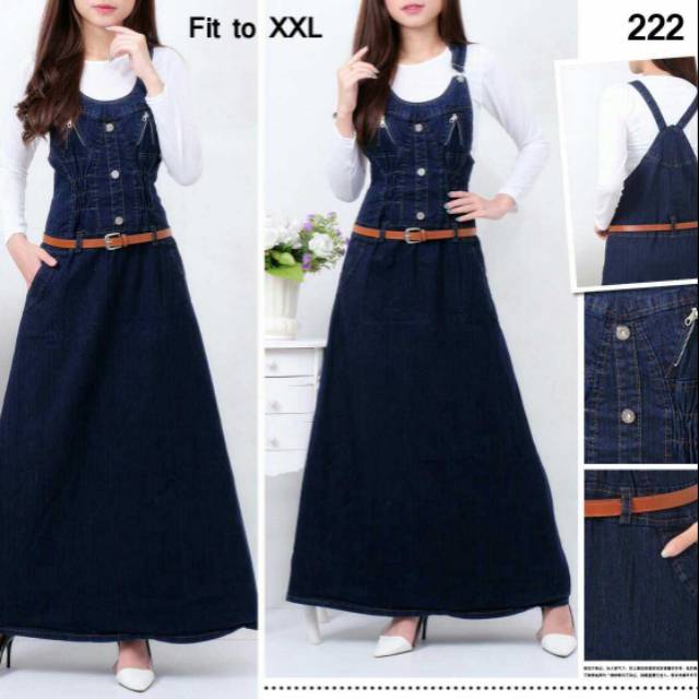 Jual KH- Overall rok 222 bahan jeans | Shopee Indonesia