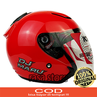 Jual helm kyt dj maru solid merah metalic original helm half face | Shopee Indonesia