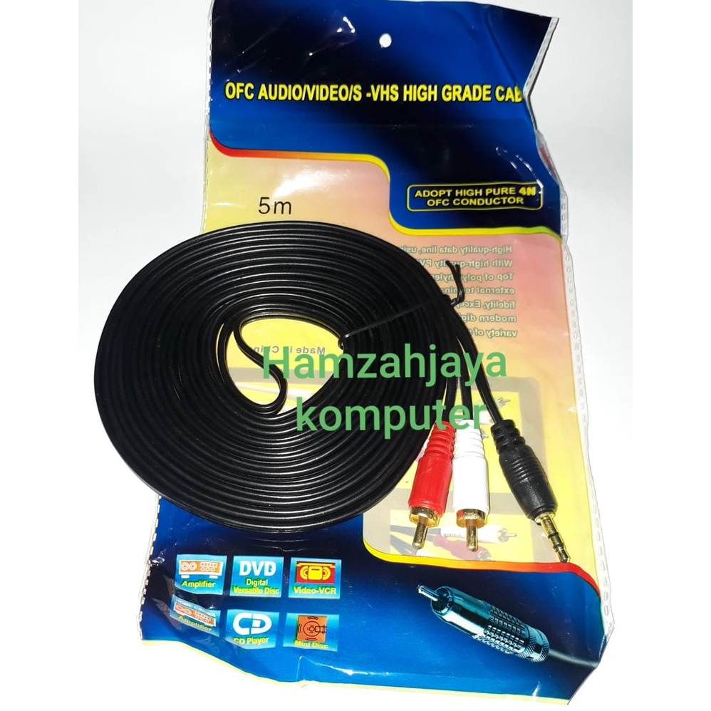 Jual COD - Kabel Audio RCA 2 in 1 Kabel Aux 2 in 1 Jack Audio 3.5 mm To ...