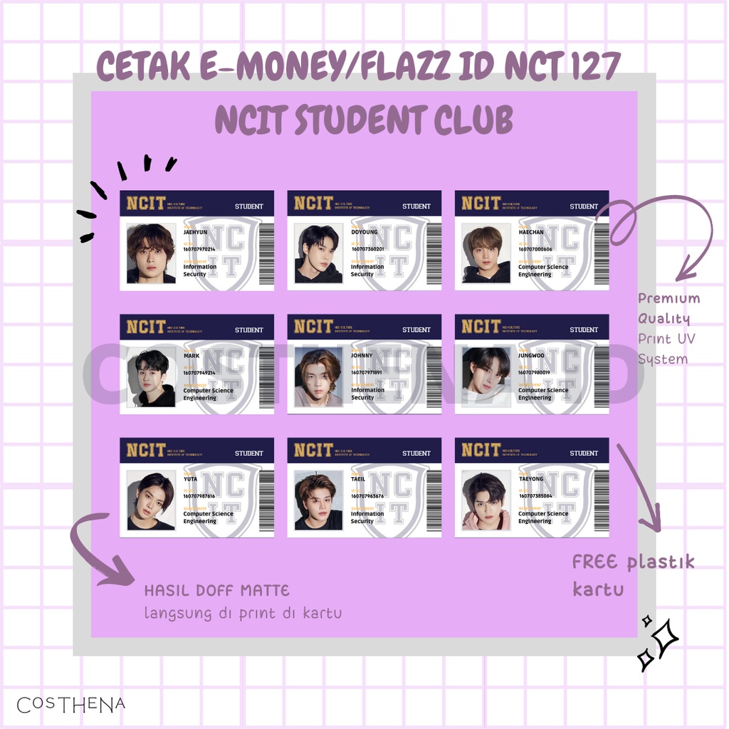Jual E-MONEY/FLAZZ/BRIZZI NCT 127 NCIT STUDENT CLUB CUSTOM | Shopee ...