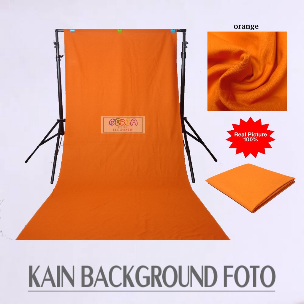 Jual Kain Meteran Polos Background Foto Studio Lebar 240cm - ORANGE ...