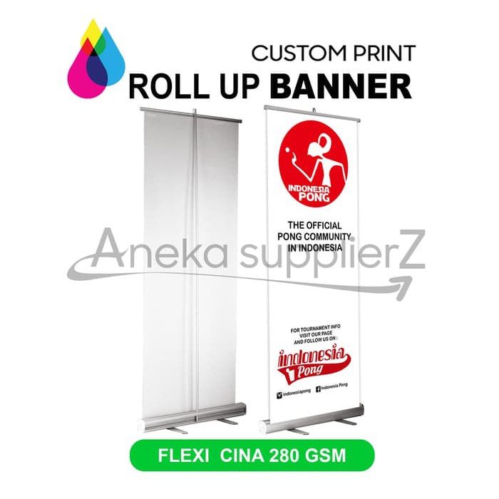 Jual Roll Up Banner 85x200 cm (Flexi Cina 280 gsm) | Shopee Indonesia