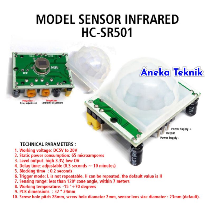 Jual Modul Arduino Sensor Gerak INFRARED PIR HC-SR501 | Shopee Indonesia