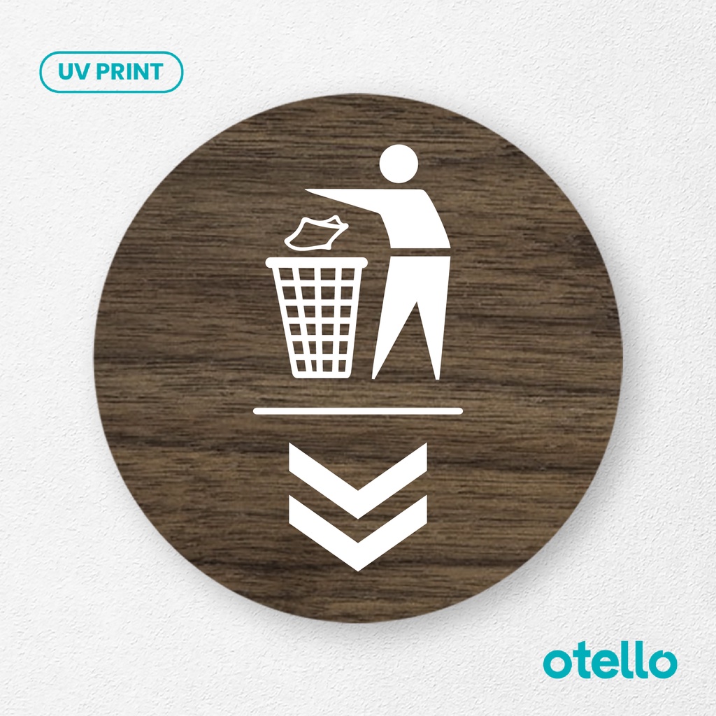 Jual Signage Petunjuk Buang Sampah Disini Sign Board Papan Label Kayu ...