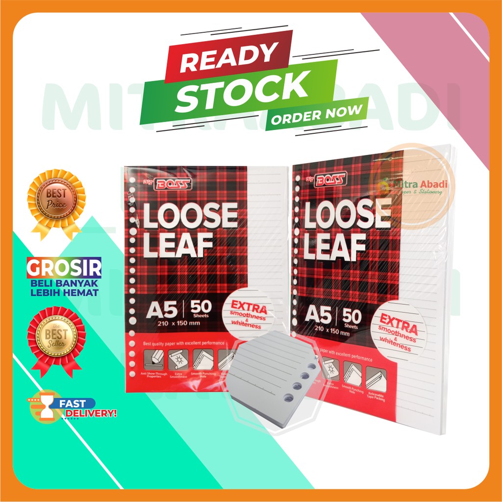 Jual LOOSE LEAF ISI BINDER BIG BOSS A5 & B5 ISI 50 GARIS /LOOSELEAF GARIS /KERTAS BINDER ...