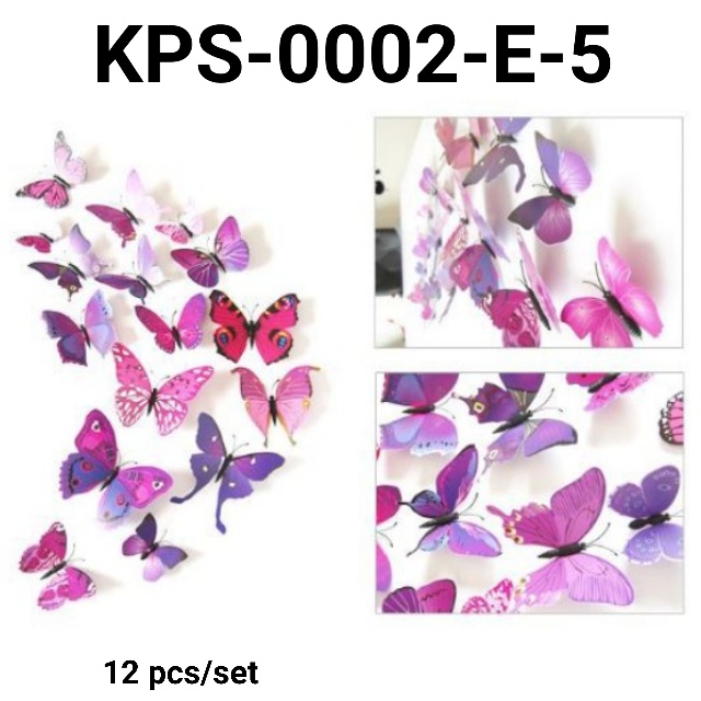 Jual GR-KPS-0002 Cake topper hiasan kue kupu kupu butterfly pink ungu ...