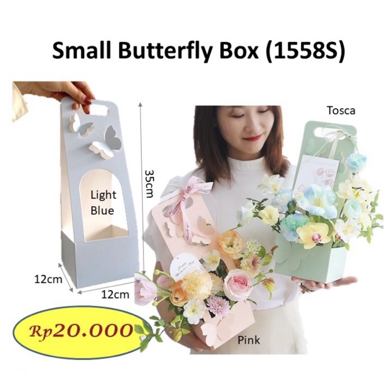 Jual Small Butterfly Box 1558S Bloombox Box Bunga Flower Box Kotak Bunga Box Unik | Shopee Indonesia