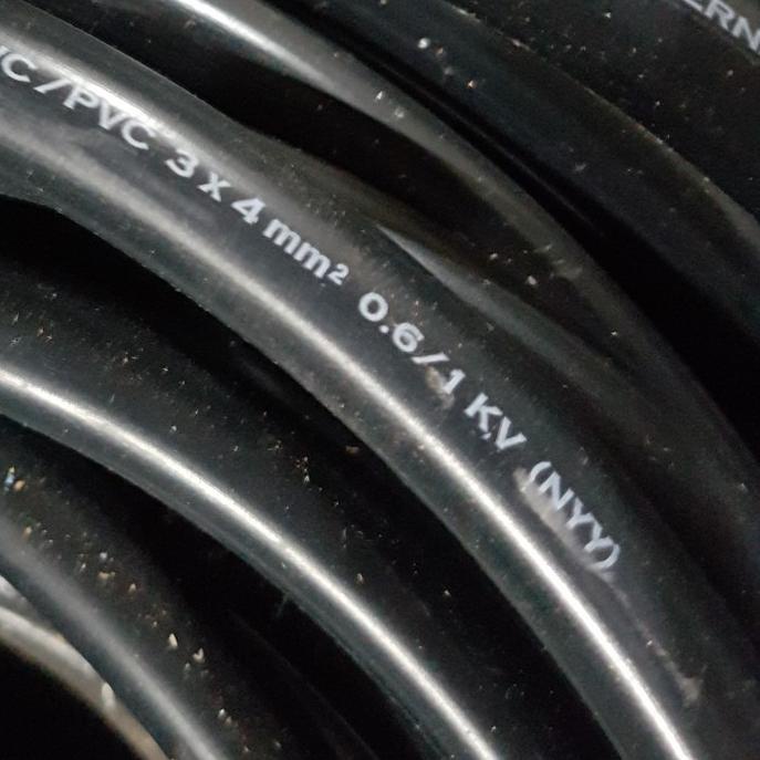 Jual ETERNA NYY 3 X 4 MM / 3X4 MM KABEL LISTRIK HITAM KAWAT TEMBAGA ...