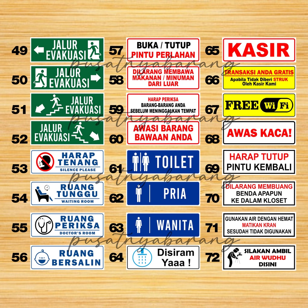 Jual STICKER PERINGATAN ALL VARIAN WATERPROOF BISA CUSTOM - STICKER ...