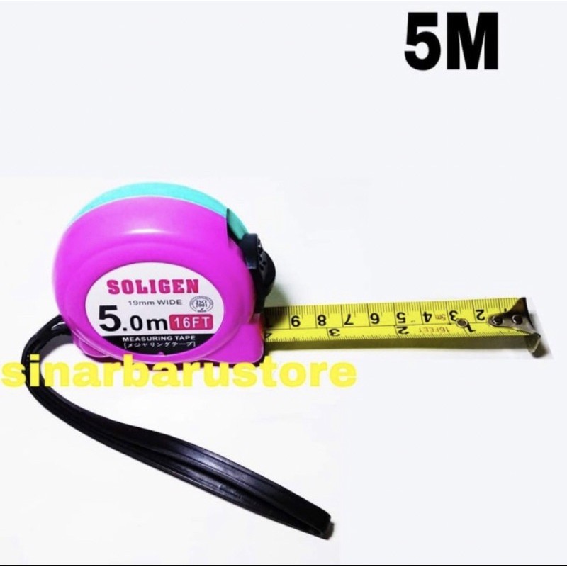 Jual Meteran Tukang/Alat ukur/Pengukur "Soligen" 5 Meter/16FT/19 mm ...