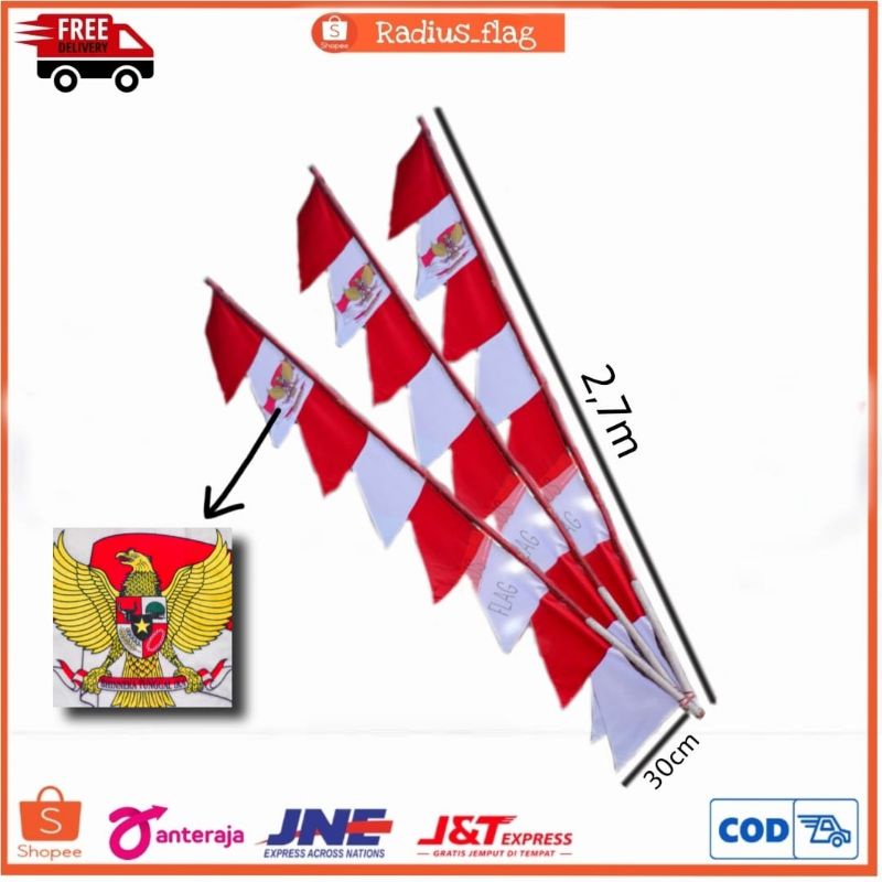 Jual Umbul Umbul Bendera Merah Putih Logo Garuda 17 Agustus | Shopee Indonesia