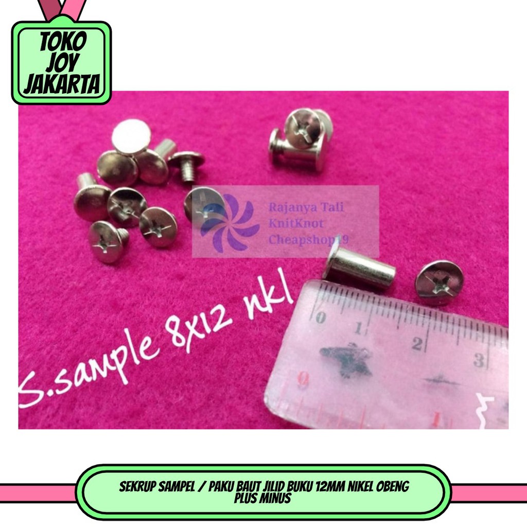 Jual Sekrup Sampel / Paku baut jilid buku 12mm nikel obeng plus minus ...