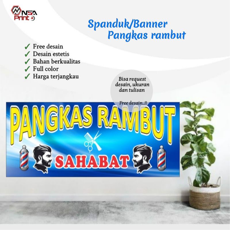 Jual Cetak banner/spanduk, spanduk pangkas rambut & barbershop,, Bisa ...