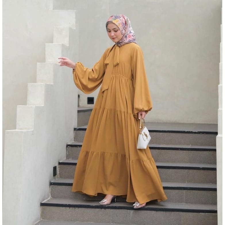 Jual GAMIS BLESIA RUFFLE MAXI MIDI DRESS REMAJA WANITA | Shopee Indonesia