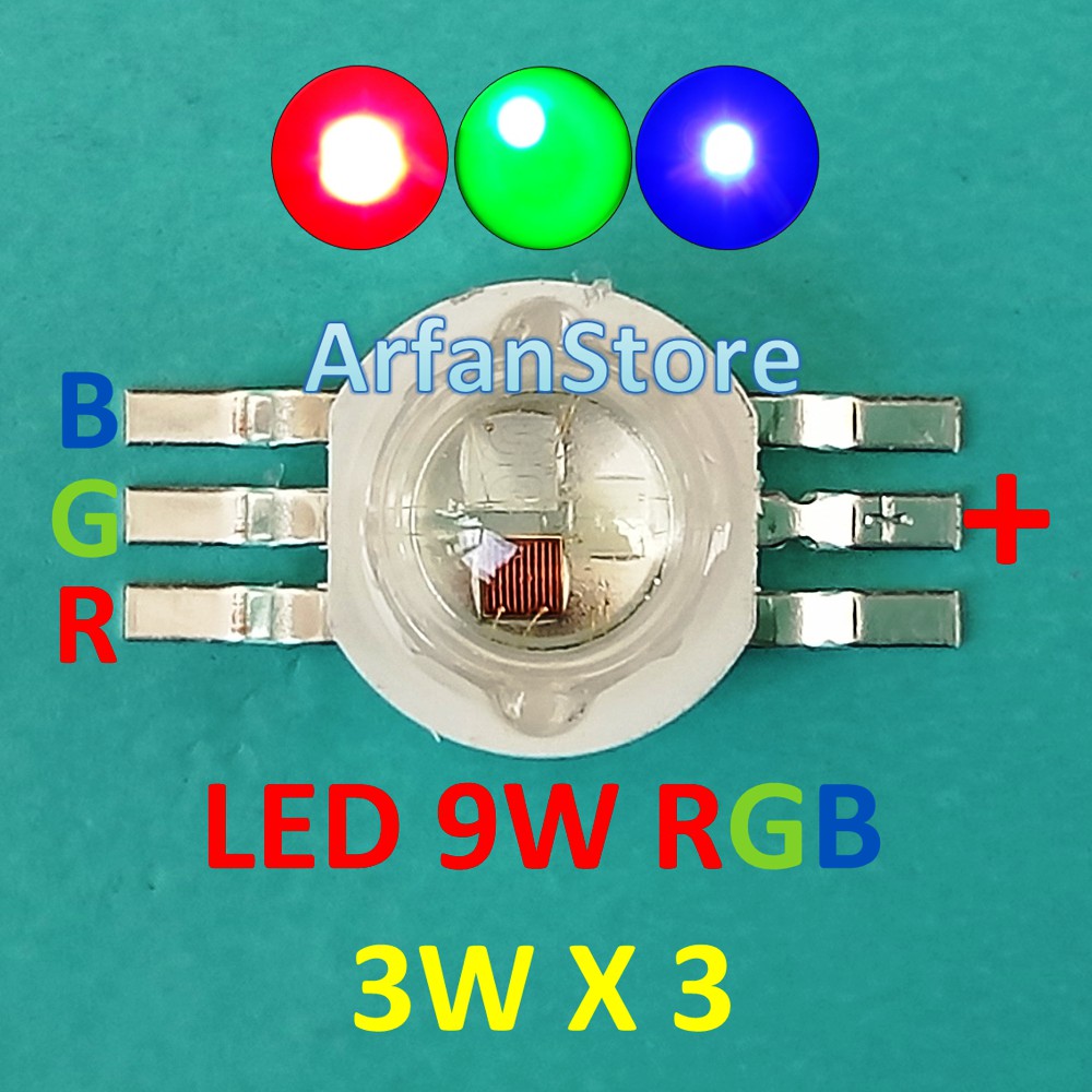 Jual HPL 9W RGB 12W RGBW Red Green Blue White Merah Hijau Biru Putih High Power 3W x 3 / x 4 Led ...