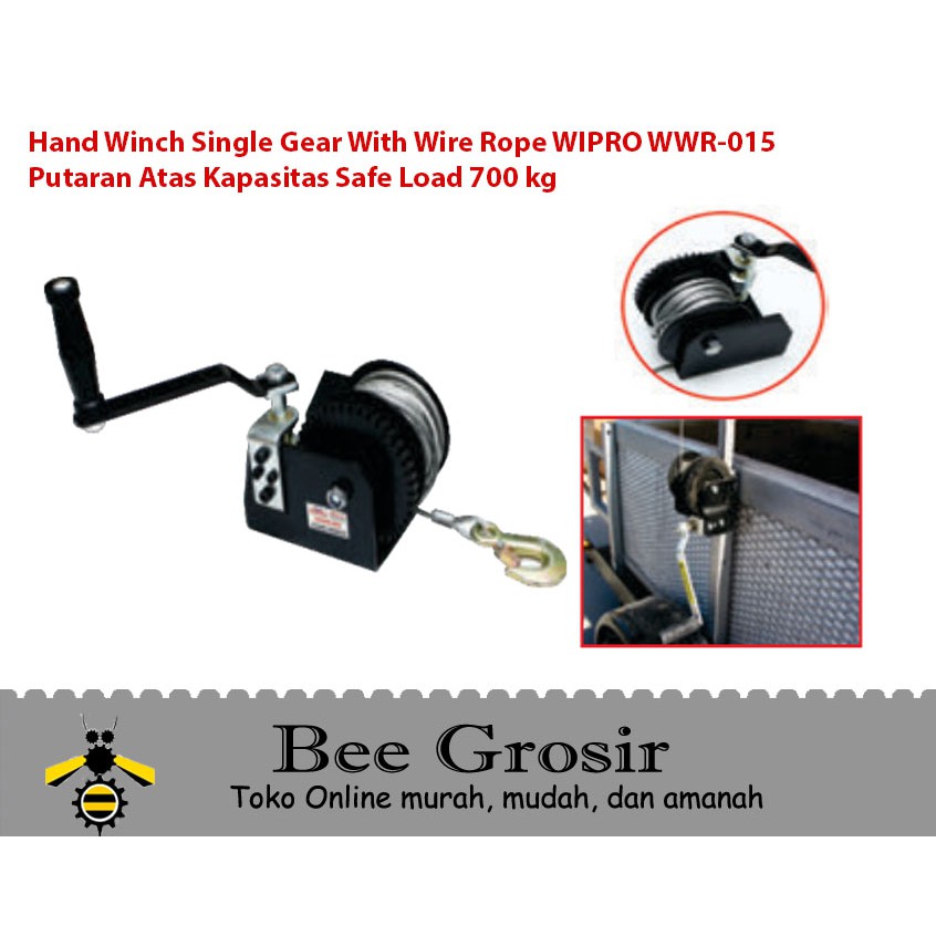 Jual Hand Winch With Wire Rope Handle Putar Atas Wipro WWR15 | Shopee ...