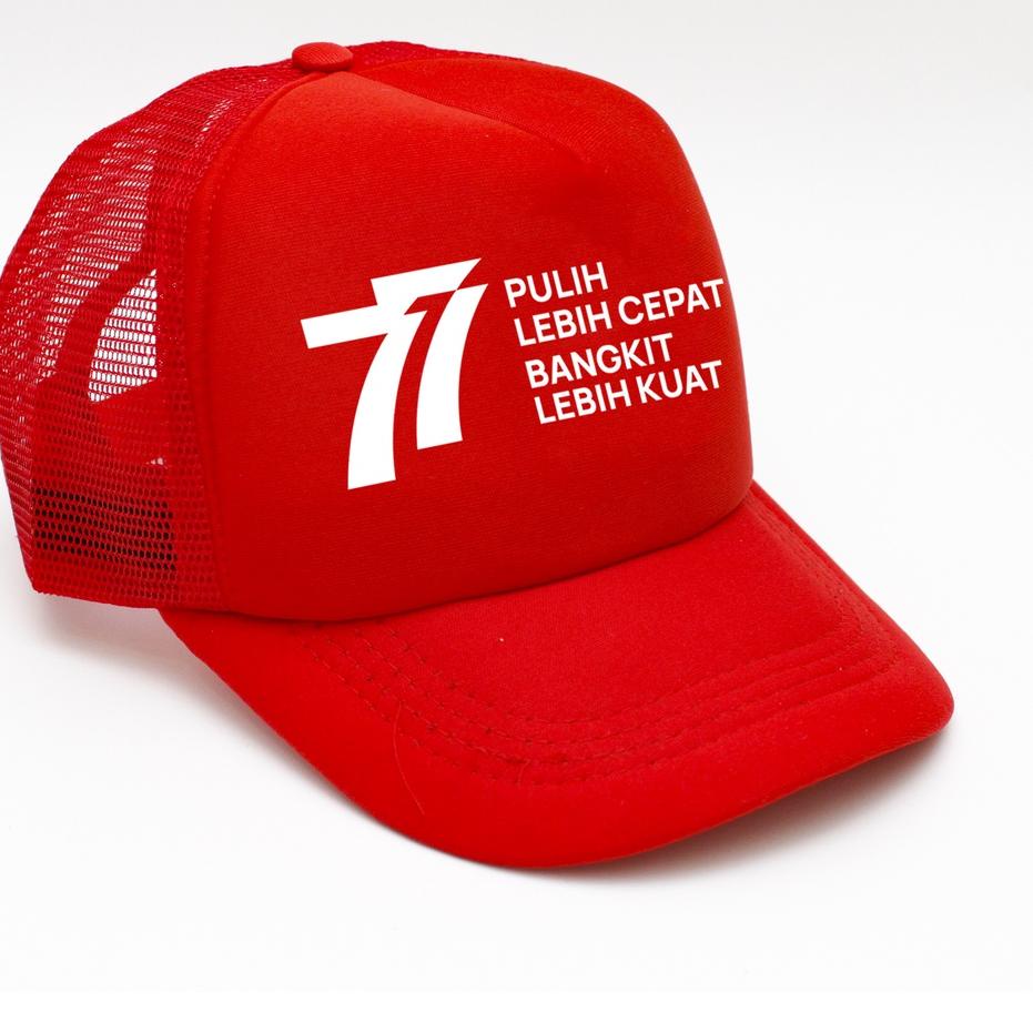 Jual [KODE PRODUK QEL7R4867] TOPI MERAH PUTIH HITAM HUT RI 77TH 77 TH ...
