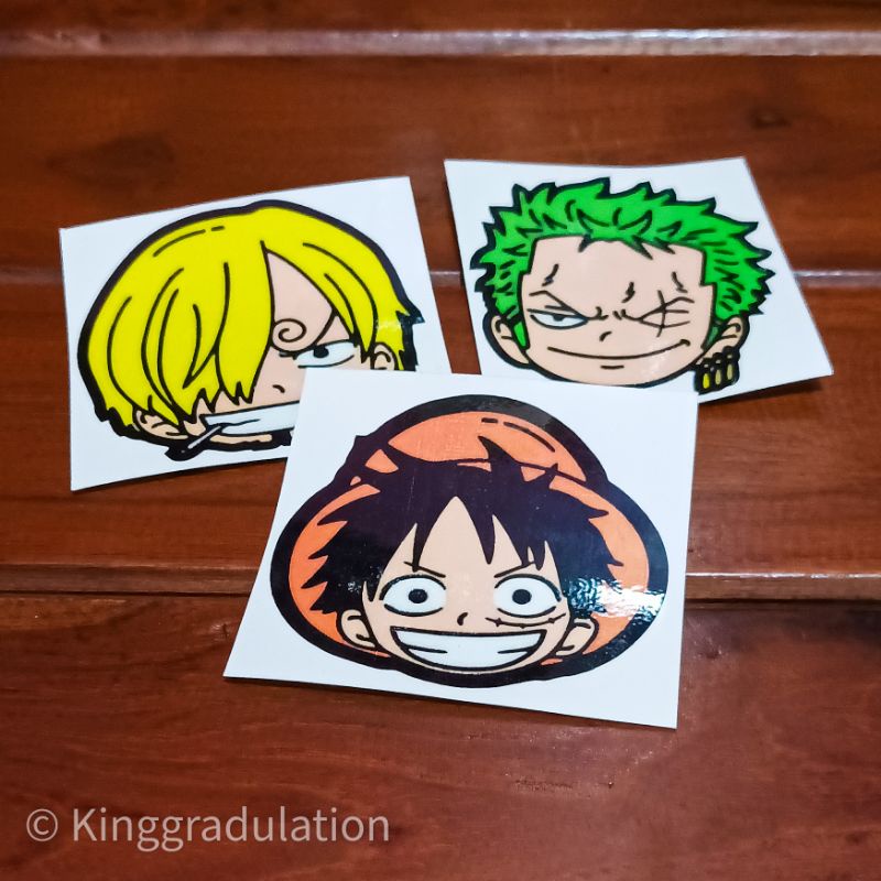 Jual Sticker - One Piece Face 6 CM (Roronoa Zoro, Sanji, Luffy ...