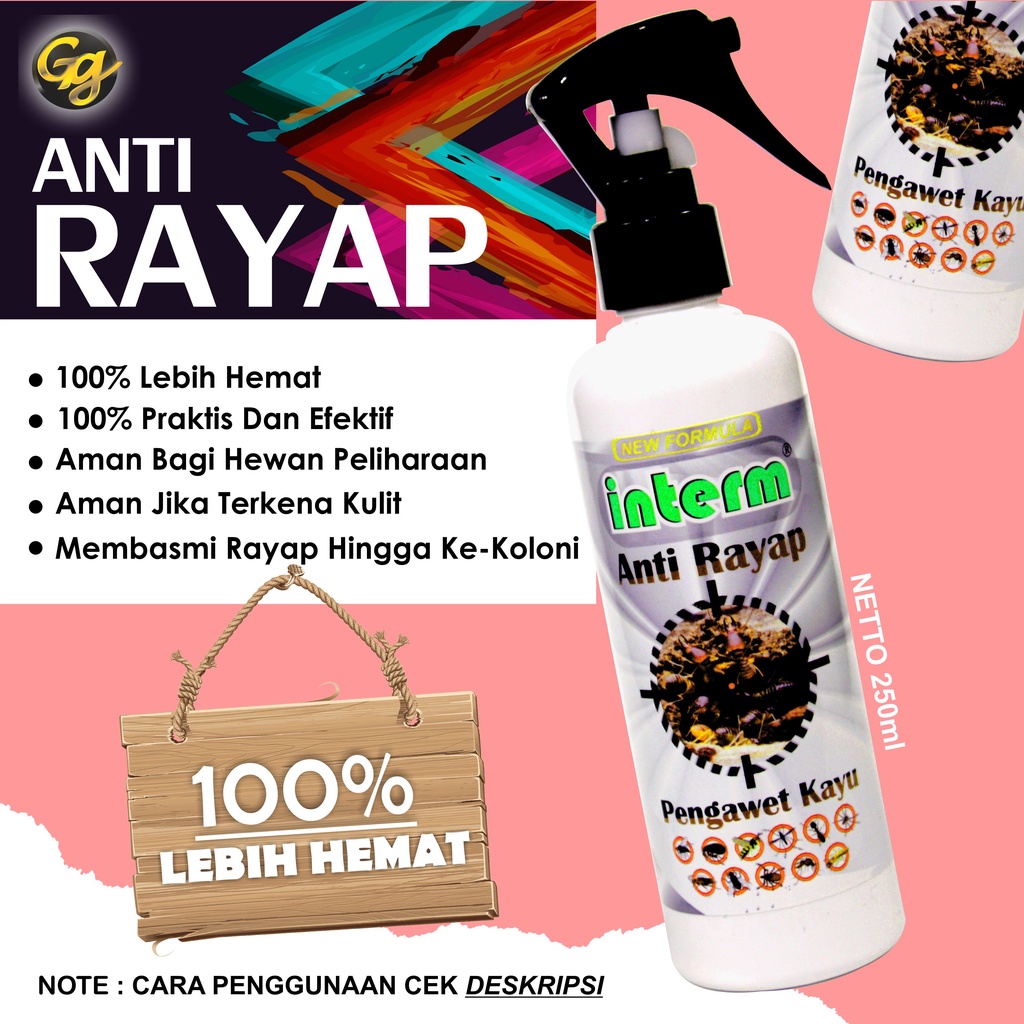 Jual INTERM OBAT ANTI RAYAP KAYU RACUN PEMBASMI RAYAP SEMPROT isi 250ml ...