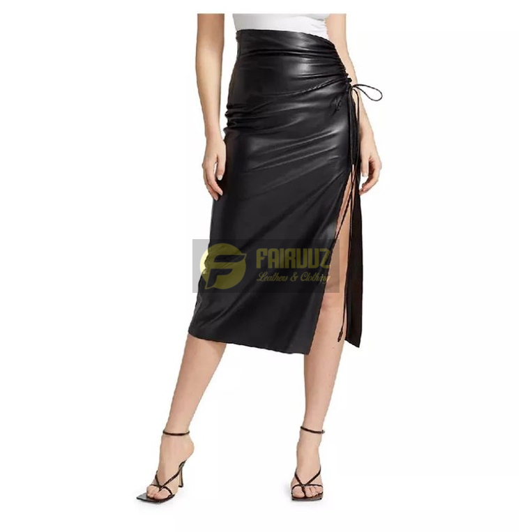 Jual Rok Kulit Rok Midi Kulit Sintetis Rok Lipit Rok Kerut Pinggang dan ...