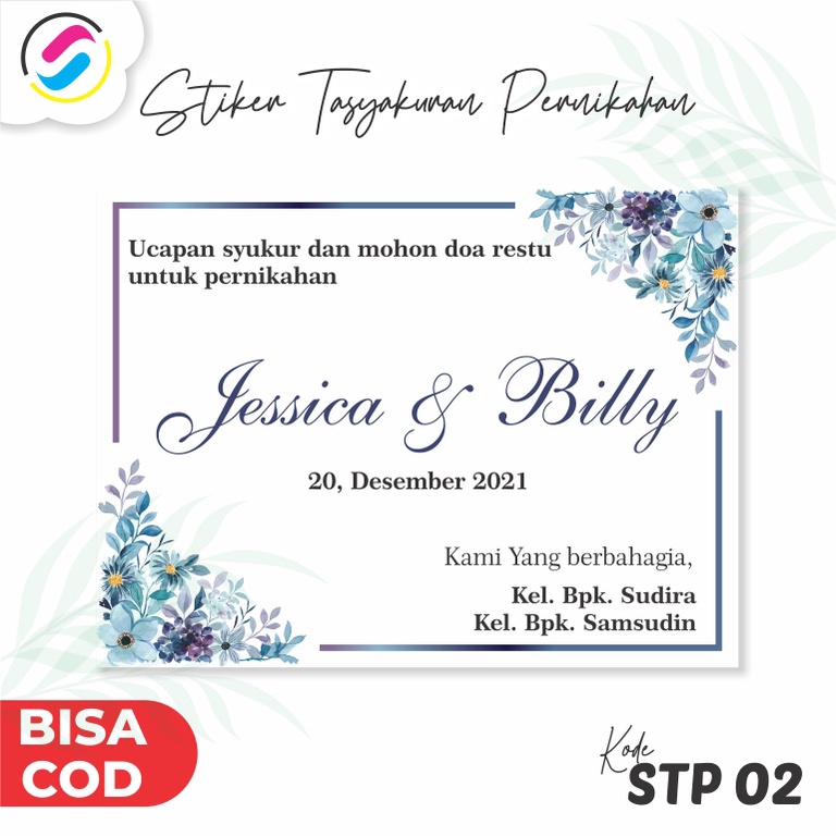 Jual Stiker ucapan syukur / Tasyakuran pernikahan / Mohon doa restu pernikahan, wedding nasi ...
