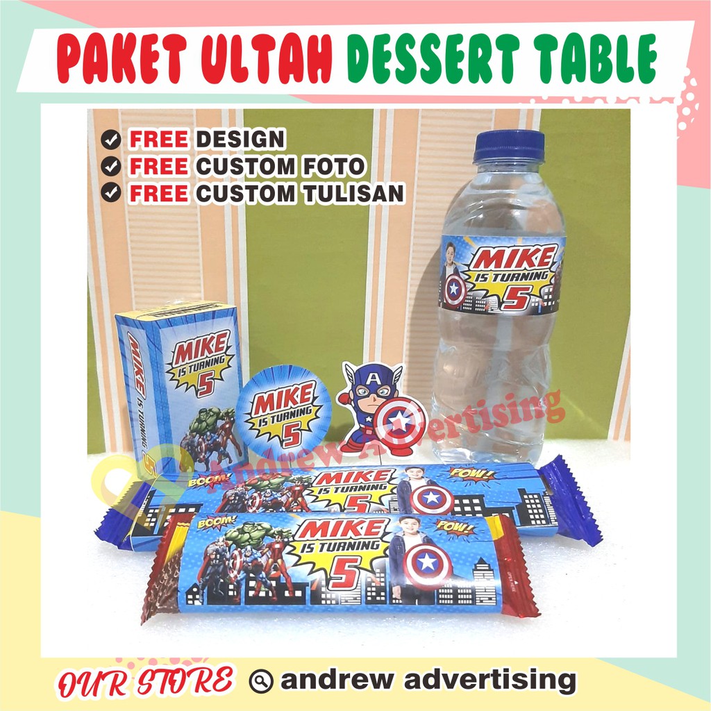 Jual RN Paket Ulang Tahun Anak Murah / Label Snack Ulang Tahun Dessert ...
