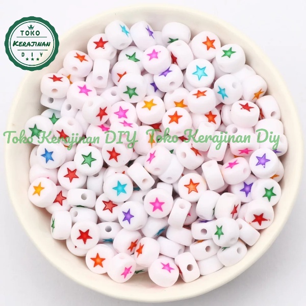 Jual [ 120 pcs ] Mote Manik Bintang Pipih Warna Cerah Bahan Craft & DIY ...