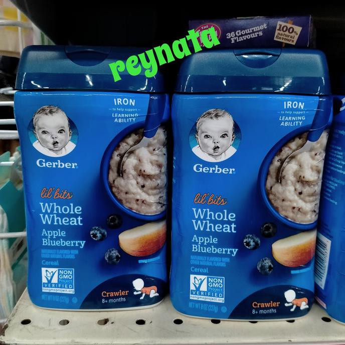 Jual GERBER LIL BITS WHOLE WHEAT APPLE BLUEBERRY 227G | Shopee Indonesia