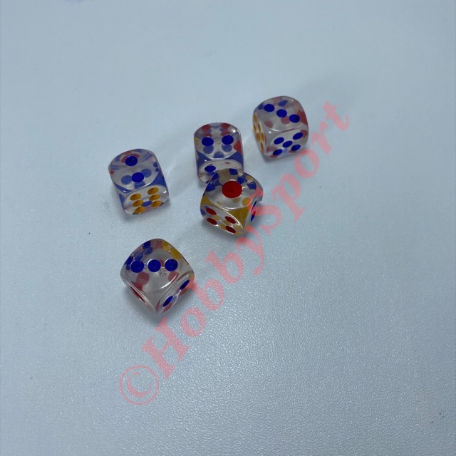 Jual Dadu Dice Transparan Kecil Board Game Dot 1,3cm 13mm Transparant ...