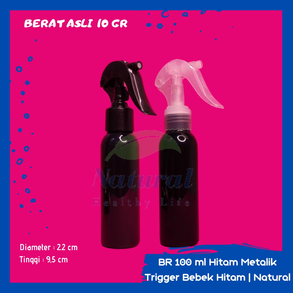 Jual Botol 100ml BR Hitam AR Mini Trigger Bebek Spray N 24 Bahan PET | Shopee Indonesia