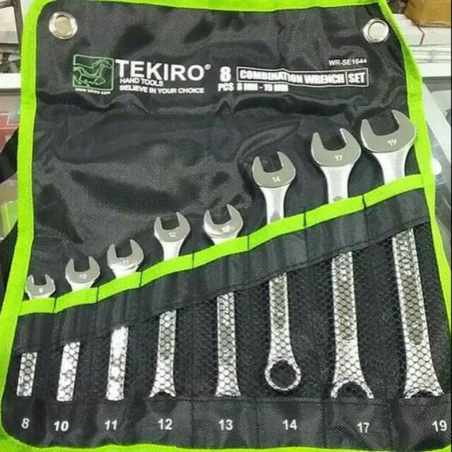 Jual KUNCI RING PAS TEKIRO SET 8 PCS / COMBINATION WRENCH TEKIRO 8PCS | Shopee Indonesia