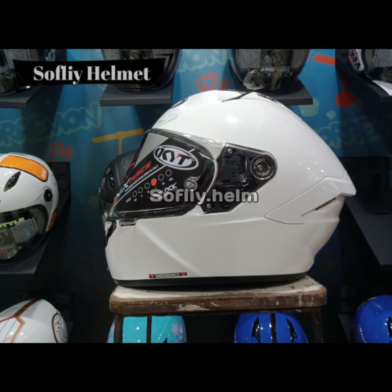 Jual HELM KYT NX RACE SOLID WHITE KYT FULL FACE | Shopee Indonesia