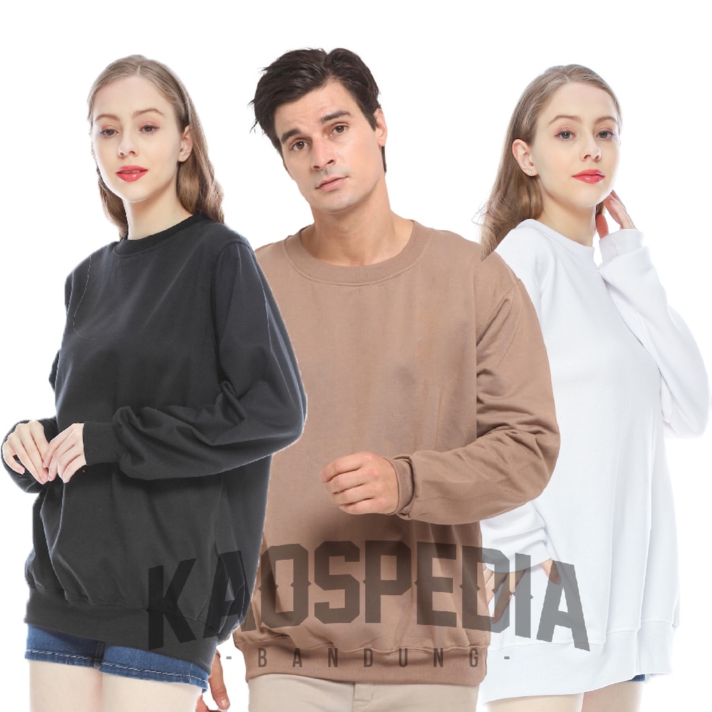 Jual SWEATER POLOS CREWNECK BASIC UNISEX ( PRIA & WANITA ) | Shopee ...
