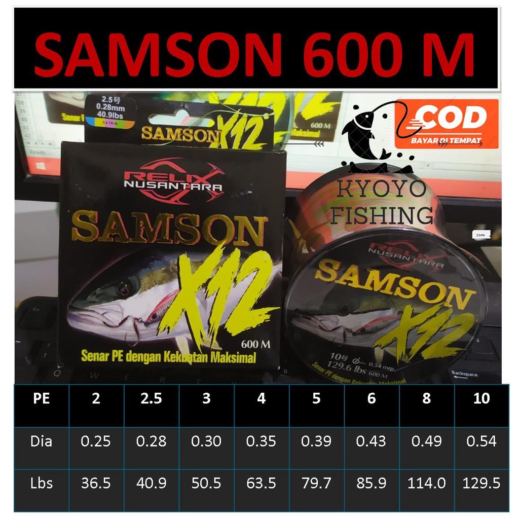 Jual PE SAMSON X12 600 M - RELIX NUSANTARA | Shopee Indonesia