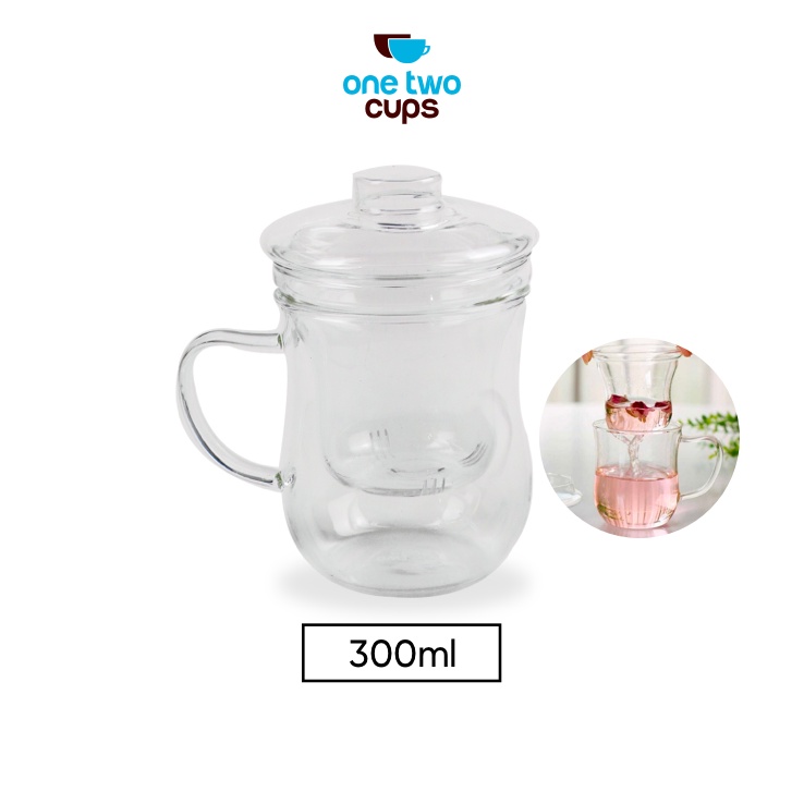 Jual One Two Cups Gelas Cangkir Kopi Teh 300ml with Infuser Filter ...